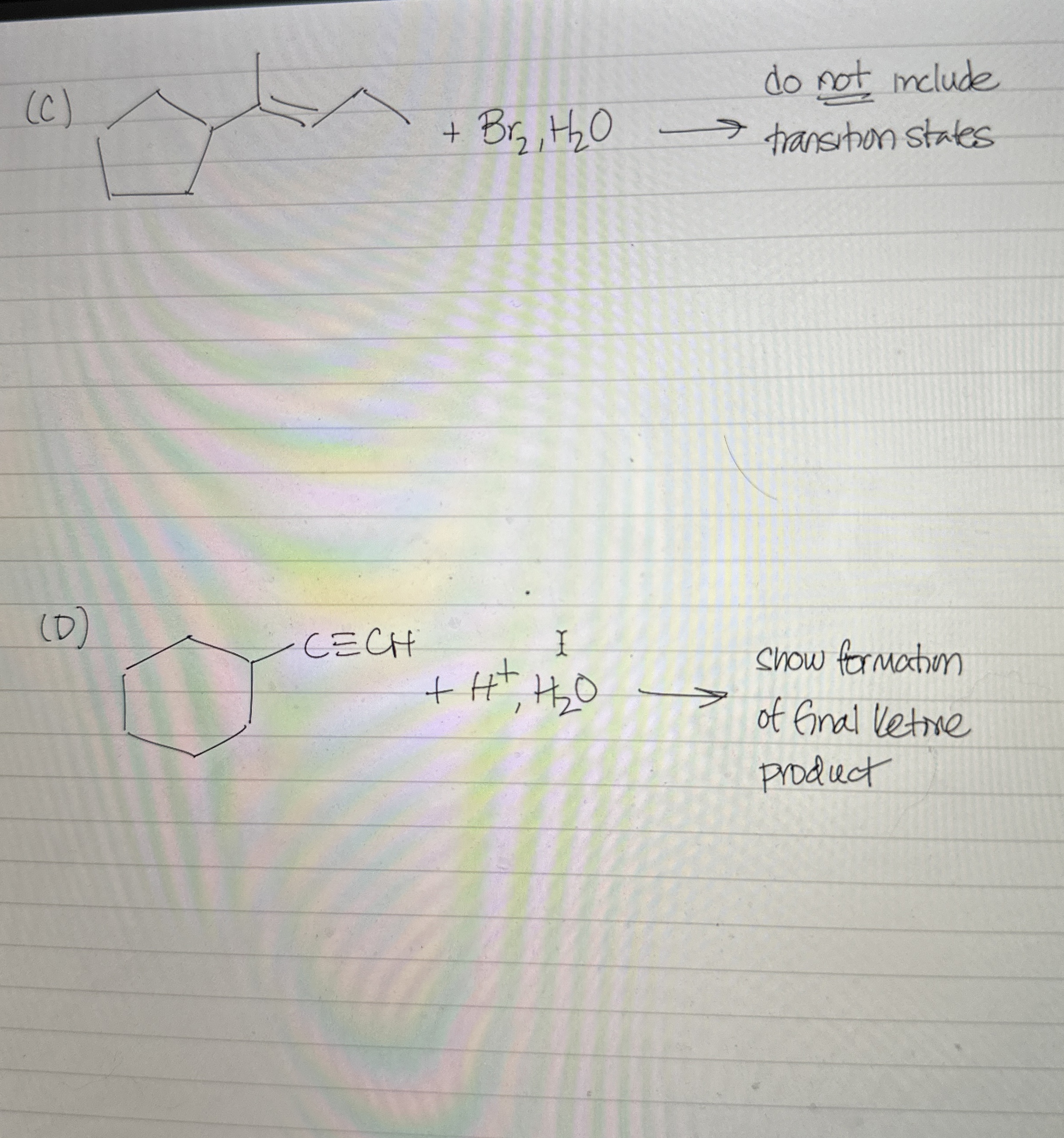 Solved Write the complete mechanisms for forming the major | Chegg.com