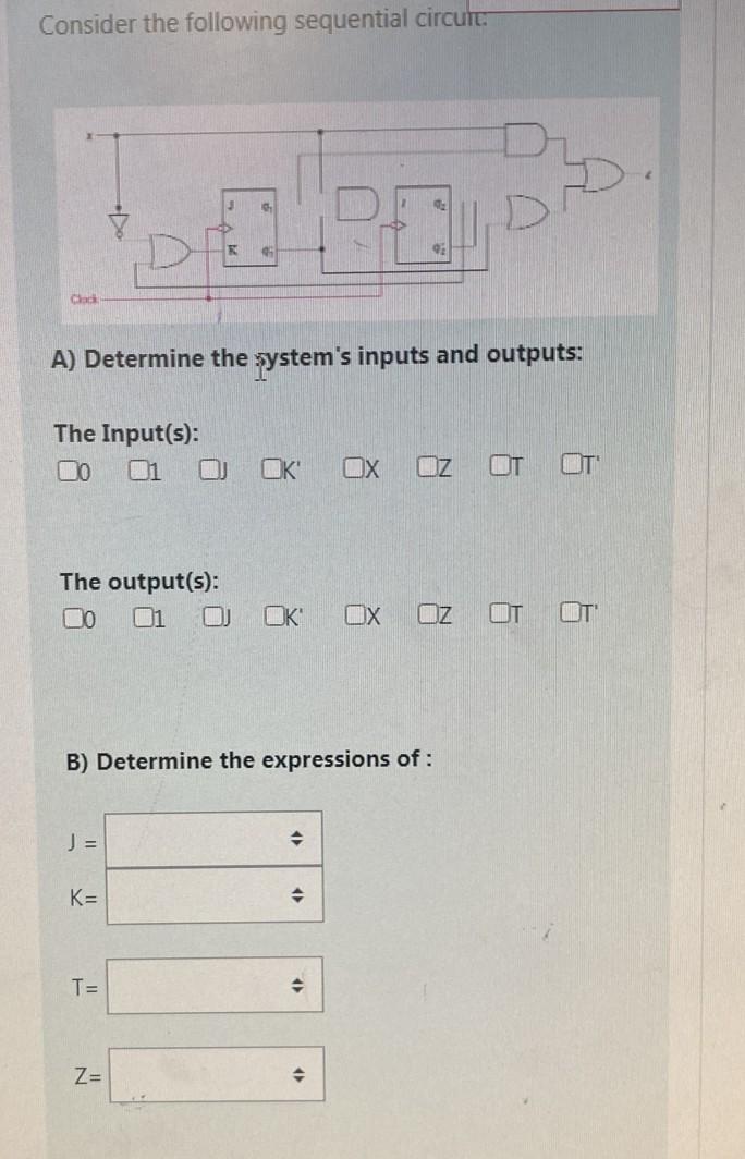 Solved Consider the following sequential circurt: A) | Chegg.com