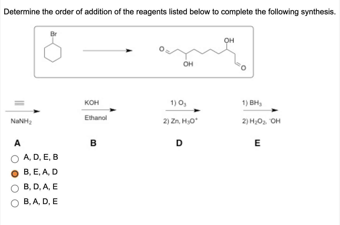 Solved Determine the order of ﻿addition of ﻿the reagents | Chegg.com