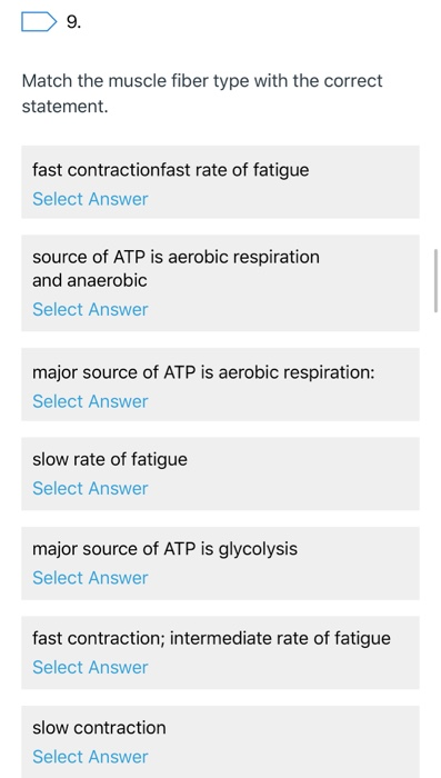 Solved Select Answer Fast glycolytic Fast oxidative Slow | Chegg.com