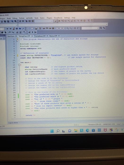 Solved C++IDE: CodeBlocksI am having some issue filling in | Chegg.com