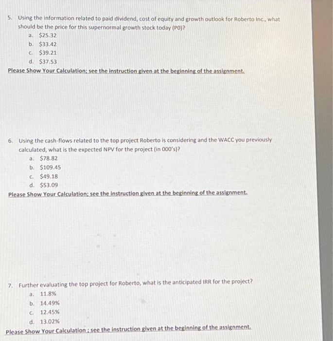 Solved Note that you have to show your calculation steps to | Chegg.com