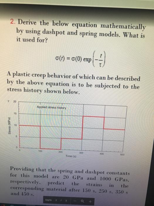 Solved 2. Derive the below equation mathematically by using | Chegg.com