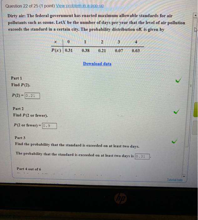 Solved Question 22 of 25 (1 point) View problem in a pop-up | Chegg.com