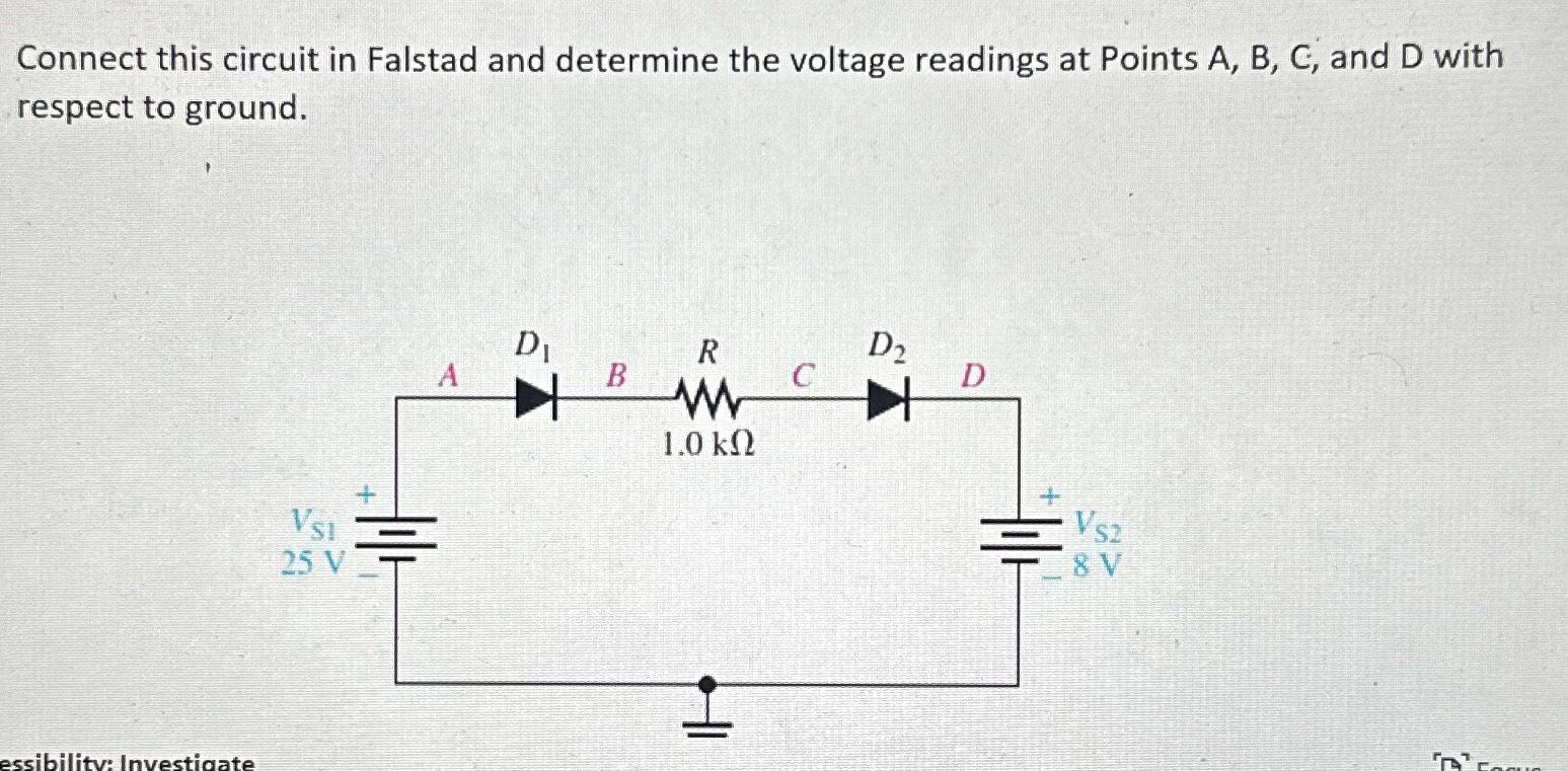 Solved Connect this circuit in Falstad and determine the | Chegg.com
