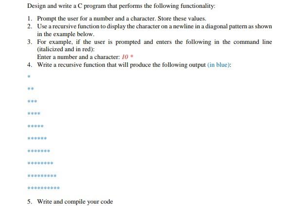 Solved Design and write a C program that performs the | Chegg.com