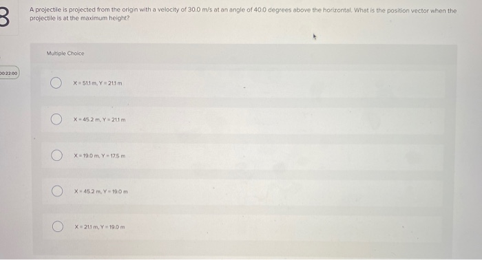 Solved A Projectile Is Projected From The Origin With A