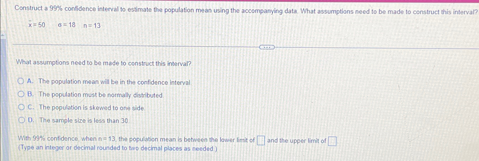 Solved Construct a 99% ﻿confidence interval to estimate the | Chegg.com