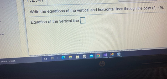 Solved Write the equations of the vertical and horizontal | Chegg.com