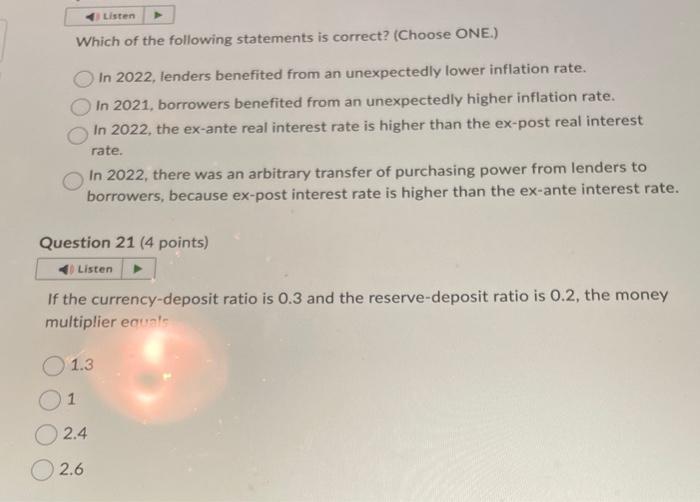 Solved Consider the table below for information on nominal | Chegg.com