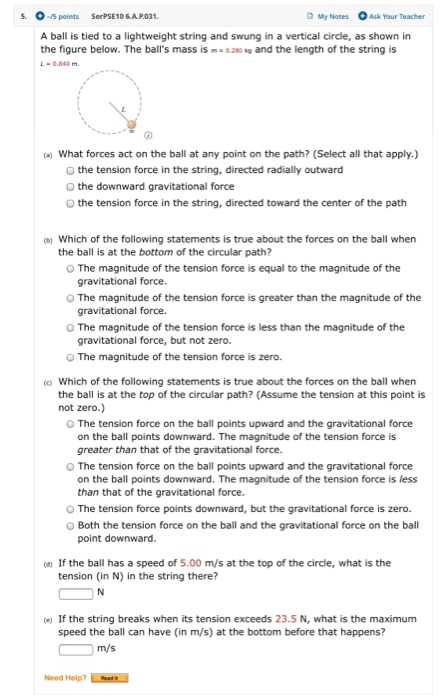Solved 5. -/5 points SerPSE 10 6.AP.031. My Notes Ask Your | Chegg.com Solved 5. -/5 points SerPSE 10 6.AP.031. My Notes Ask Your | Chegg.com