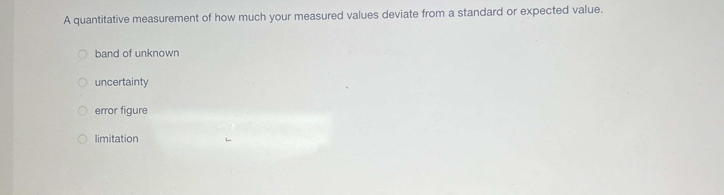 Solved A quantitative measurement of how much your measured | Chegg.com