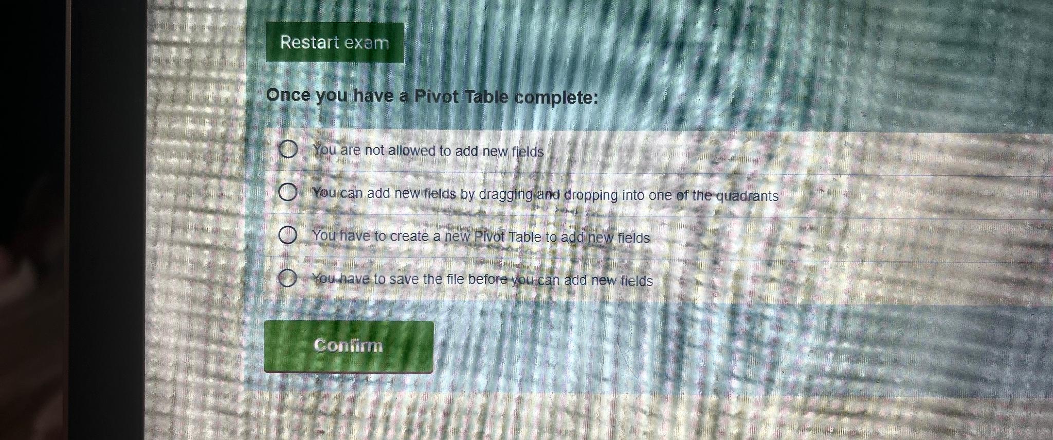 Solved Restart examOnce you have a Pivot Table complete:You | Chegg.com