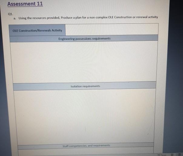 Assessment 11 96.1 Understand the process for OLE | Chegg.com