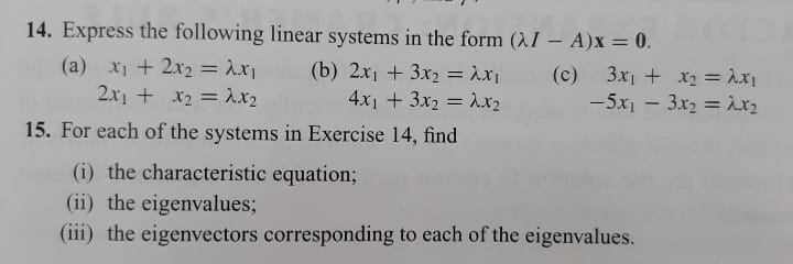 Solved Express the following linear systems in the form | Chegg.com