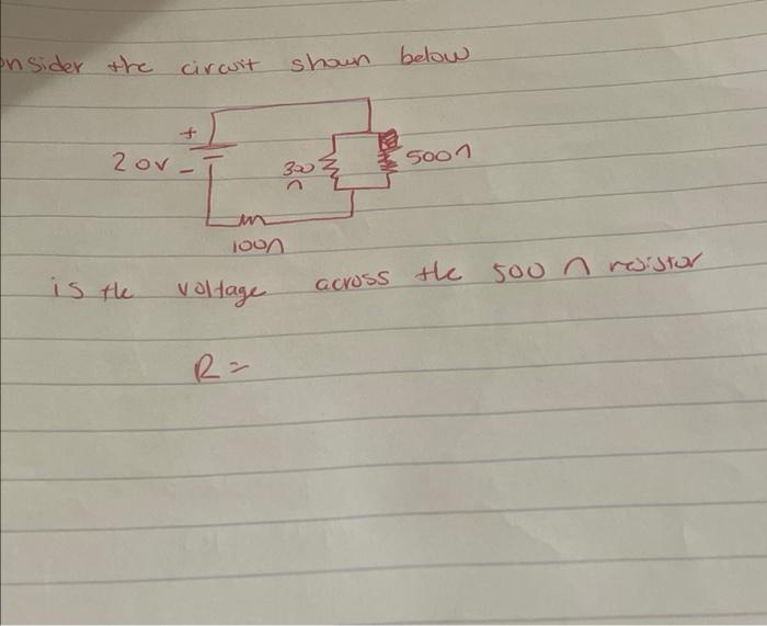 Solved onsider the circuit + 2 ov is the - voltage R= m 1000 | Chegg.com