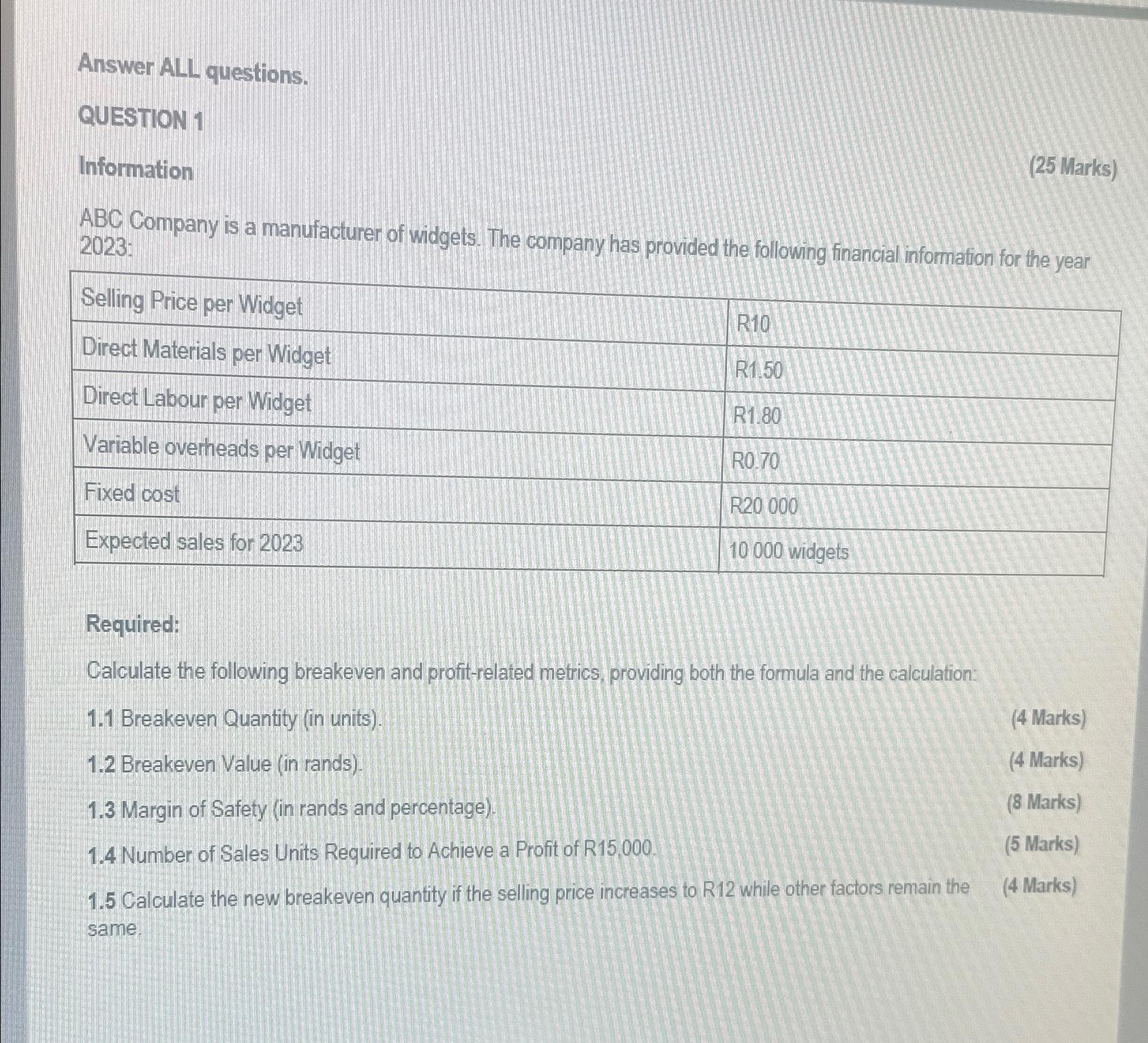 Solved Answer All Questionsquestion 1information25 