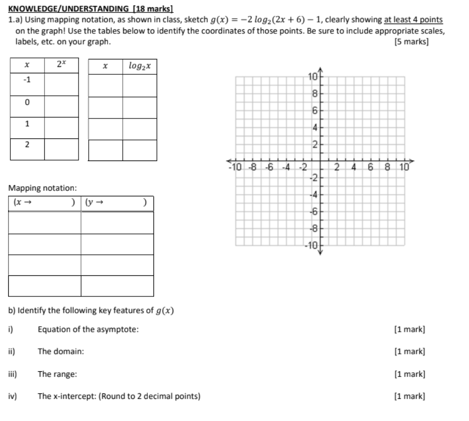 Solved KNOWLEDGE/UNDERSTANDING [18 ﻿marks]1.a) ﻿Using | Chegg.com