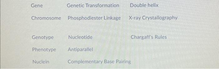 Solved Gene Genetic Transformation Double helix Chromosome | Chegg.com