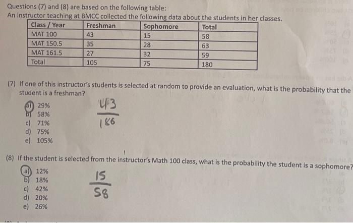 Solved Questions (7) and (8) are based on the following | Chegg.com