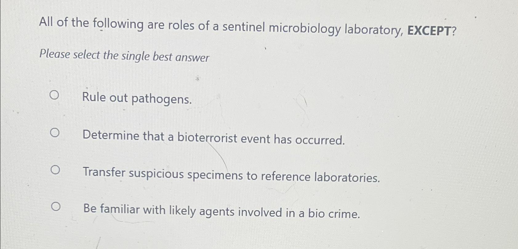 Solved All of the following are roles of a sentinel | Chegg.com