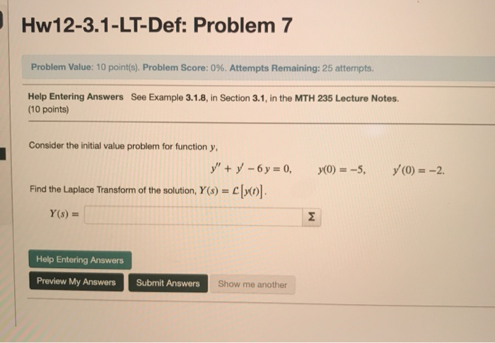 Solved Hw12-3.1-LT-Def: Problem 7 Problem Value: 10 | Chegg.com