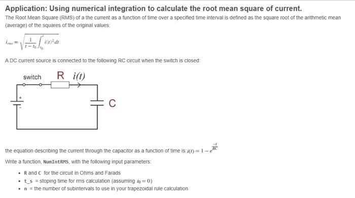 Solved Application: Using numerical integration to calculate | Chegg.com