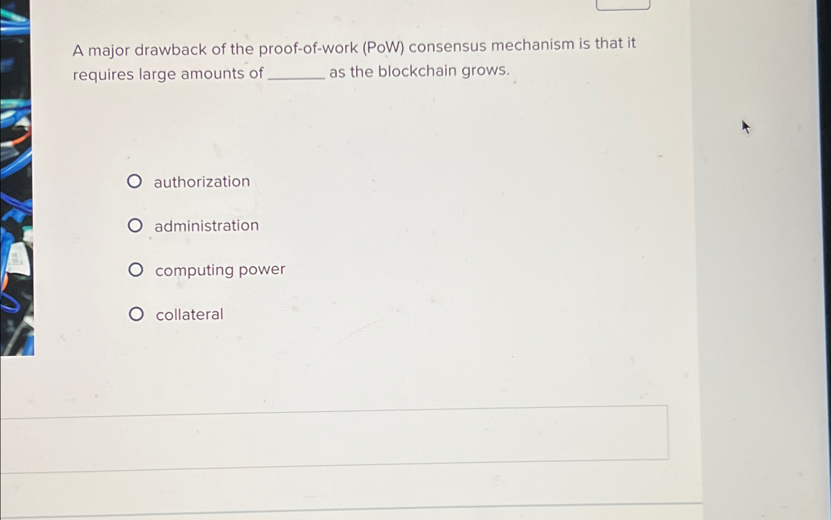 Solved A major drawback of the proof-of-work (PoW) | Chegg.com
