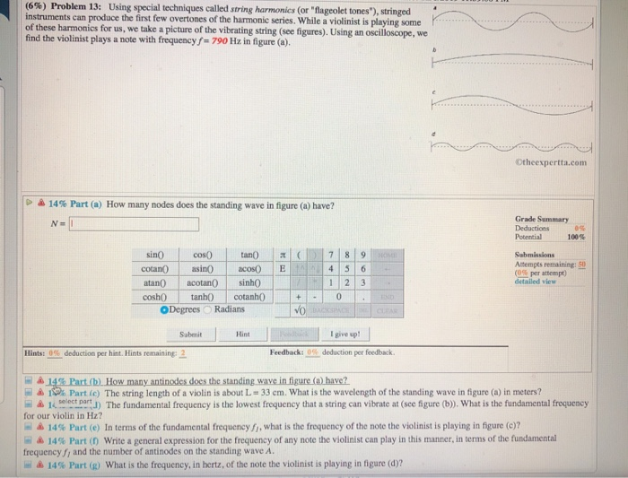 Solved (6%) Problem 13: Using special techniques called | Chegg.com