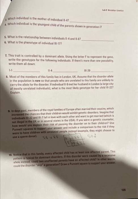 Solved PART 4: PEDIGREE ANALYSIS Instructions Use the | Chegg.com