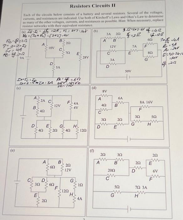 Solved Resistors Circuits II | Chegg.com