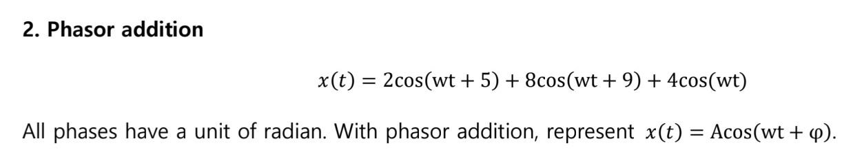Solved 2. Phasor addition | Chegg.com