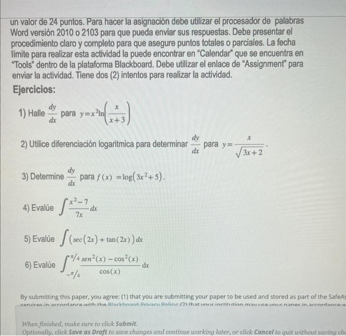 Solved un valor de 24 puntos. Para hacer la asignación debe | Chegg.com