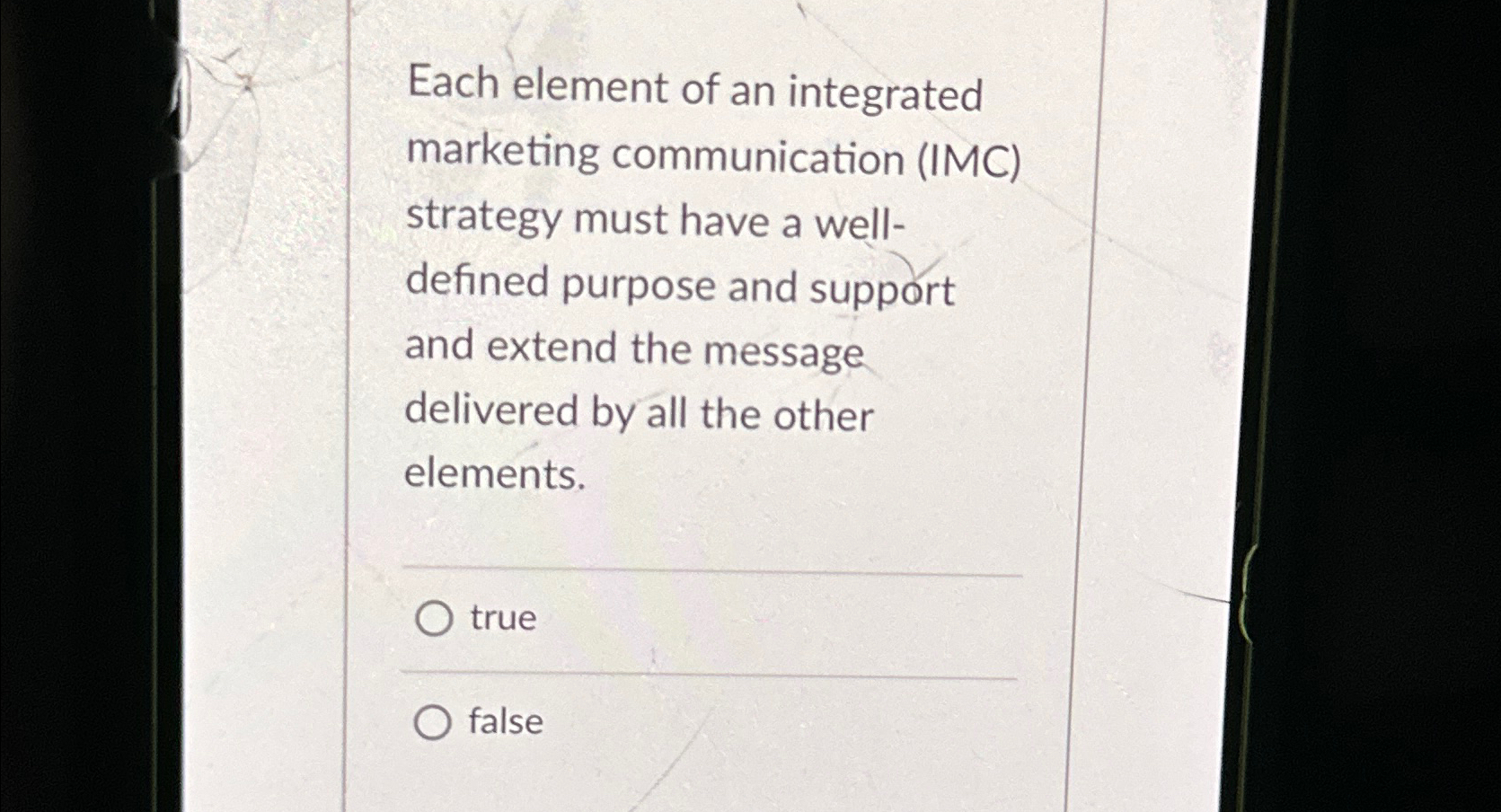 Solved Each element of an integrated marketing communication | Chegg.com