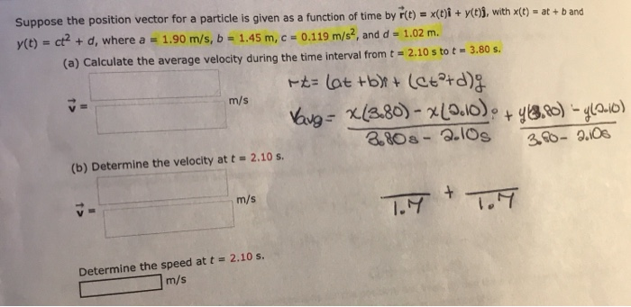 Solved Suppose the position vector for a particle is given | Chegg.com