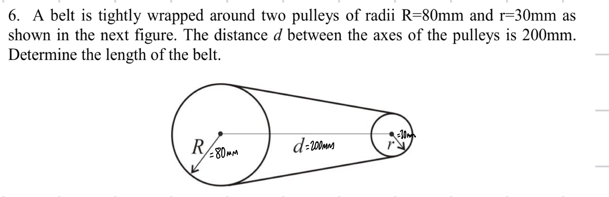 Solved A belt is tightly wrapped around two pulleys of radii | Chegg.com