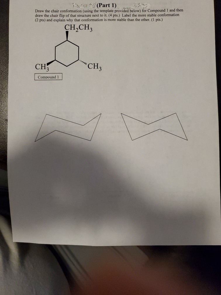 Solved SM (Part 1) Draw the chair conformation (using the | Chegg.com