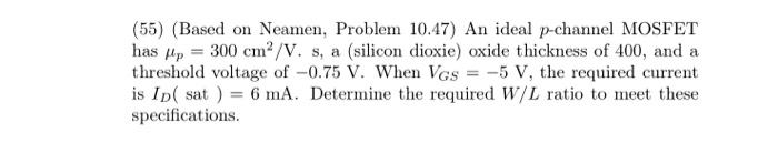 Solved (55) (Based on Neamen, Problem 10.47) An ideal | Chegg.com