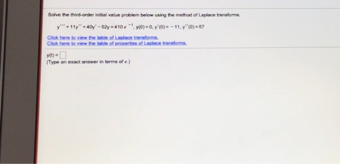 Solved Solve the third-order initial value problem below | Chegg.com