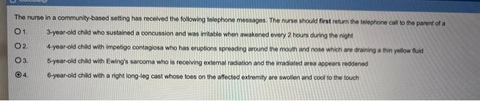 Solved he nurse in a community-based setting has received | Chegg.com