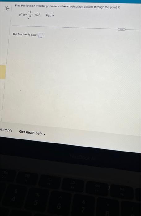 Solved Find the function with the given derivative whose | Chegg.com