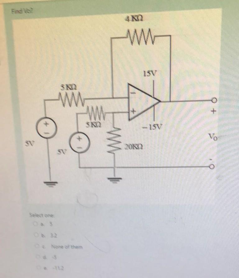 Solved Find ko? \\( 4 \\mathrm{~K} \\Omega \\) Select one: | Chegg.com