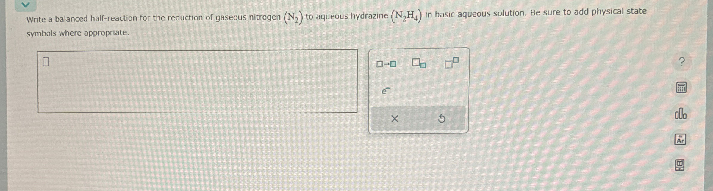 Solved Write a balanced half-reaction for the reduction of | Chegg.com