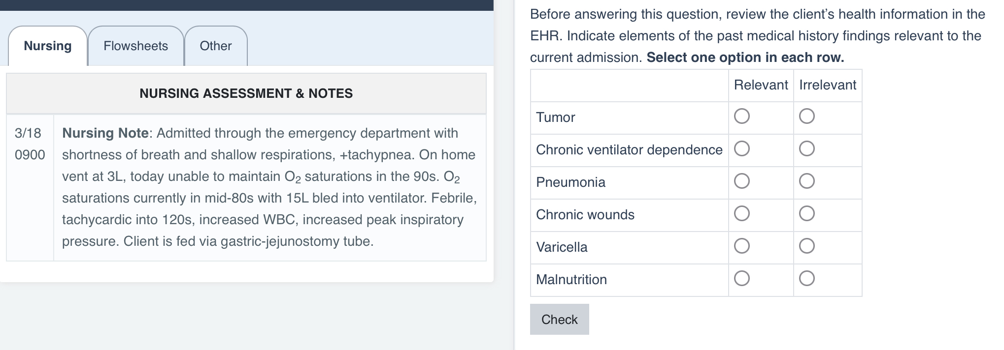 Solved NURSING ASSESSMENT & NOTES3180900Nursing Note: | Chegg.com