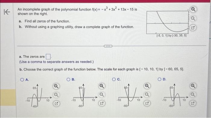 Solved An incomplete graph of the polynomial function | Chegg.com