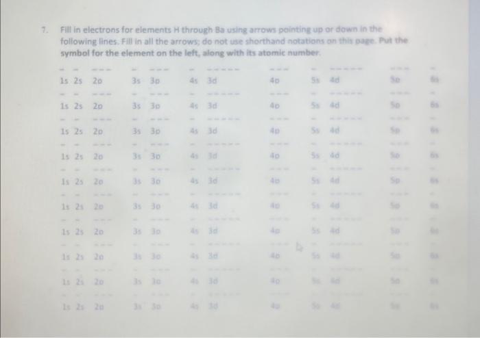 Solved 1. What are the values of n and / for electrons in | Chegg.com
