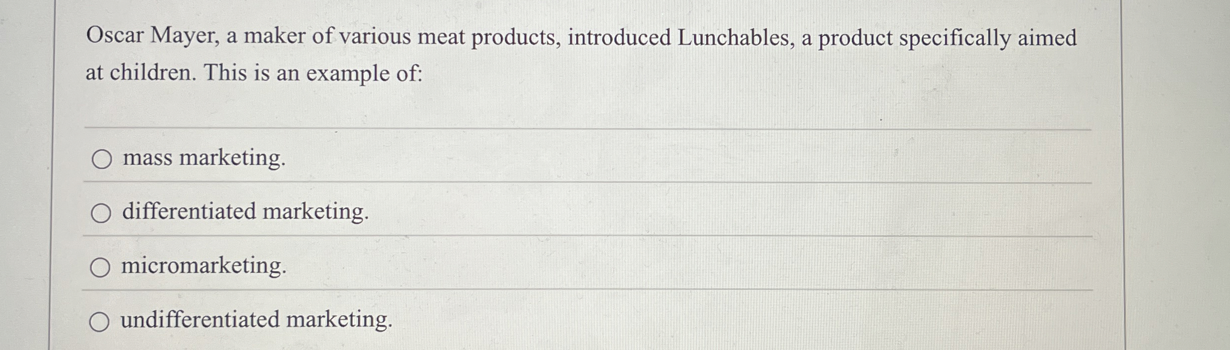 Solved Oscar Mayer, a maker of various meat products, | Chegg.com