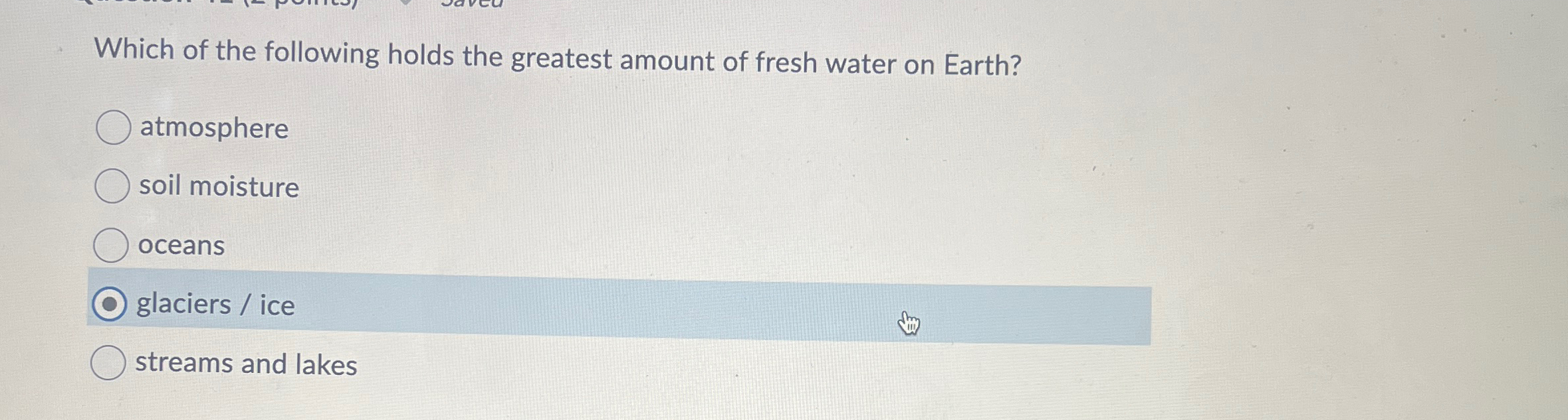 Solved Which of the following holds the greatest amount of | Chegg.com