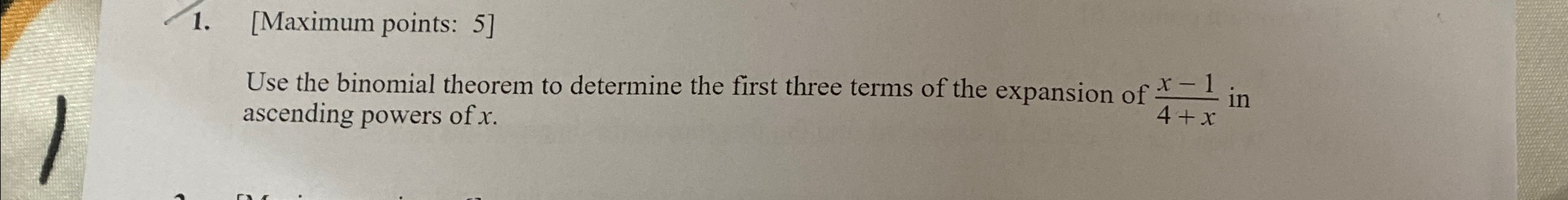 Solved [Maximum points: 5]Use the binomial theorem to | Chegg.com