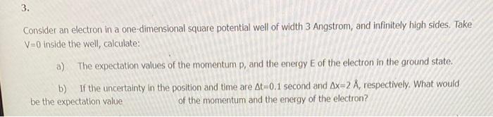 Solved Consider an electron in a one-dimensional square | Chegg.com